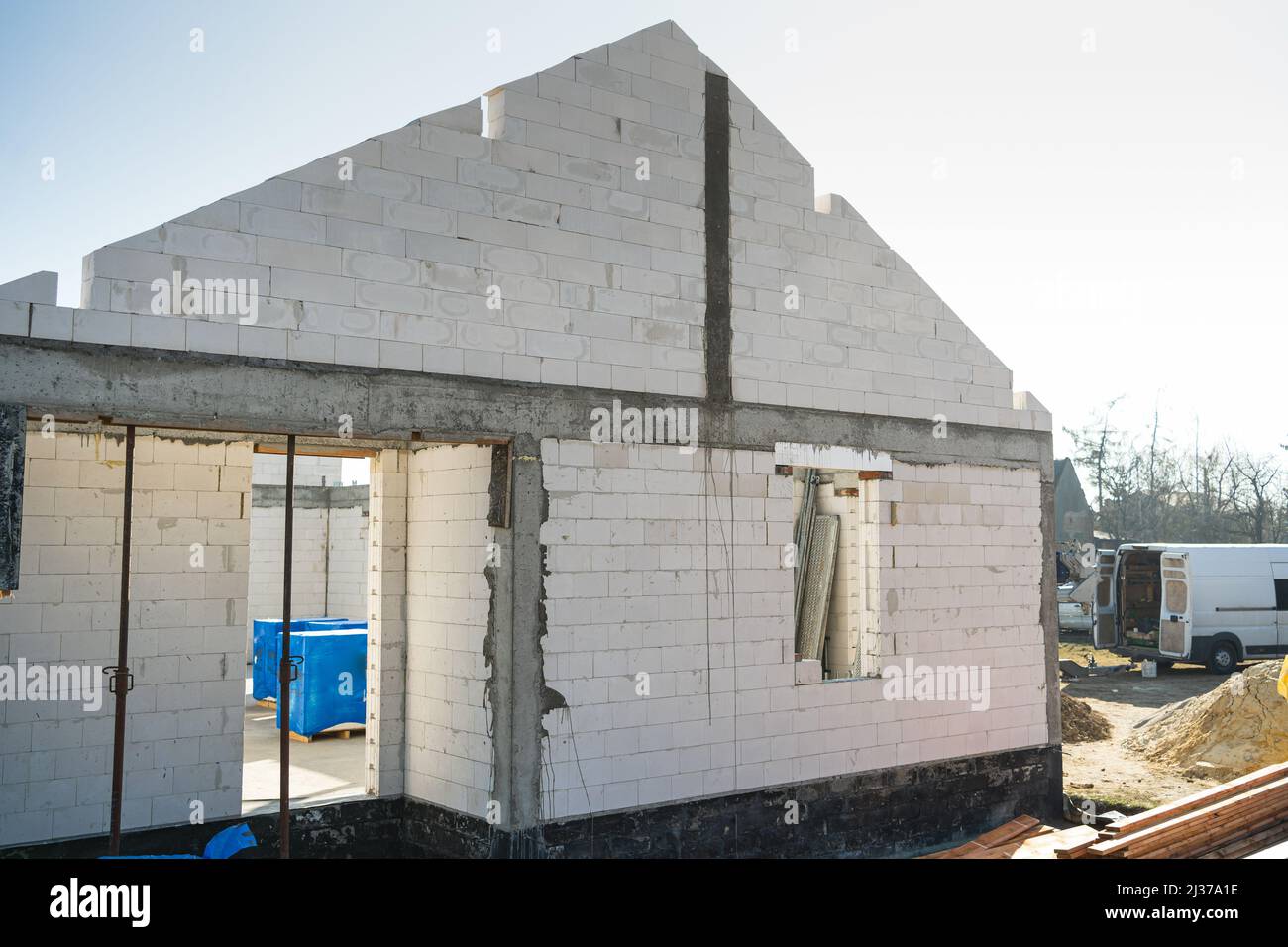 Construction of a New House. Construction Site Concept Stock Photo - Alamy