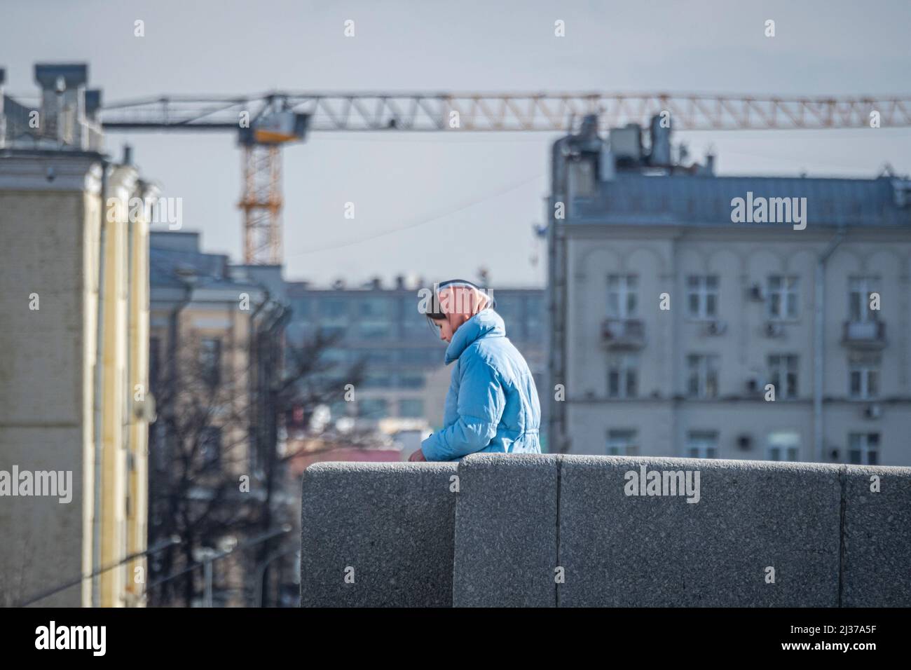Russia, Moscow. Local resident on a street Stock Photo - Alamy
