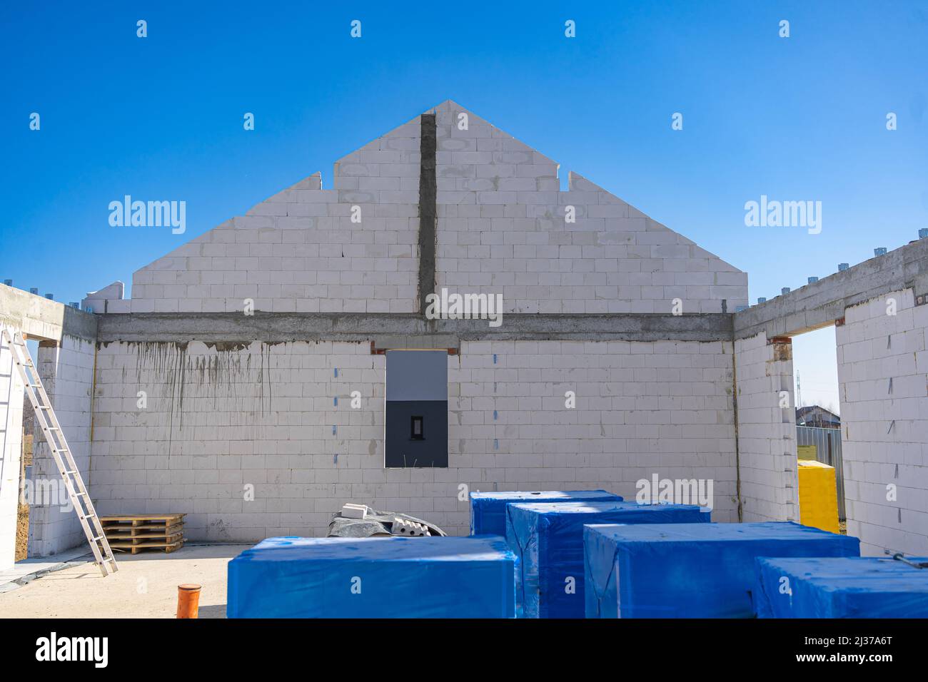 Construction of a New House. Construction Site Concept Stock Photo - Alamy