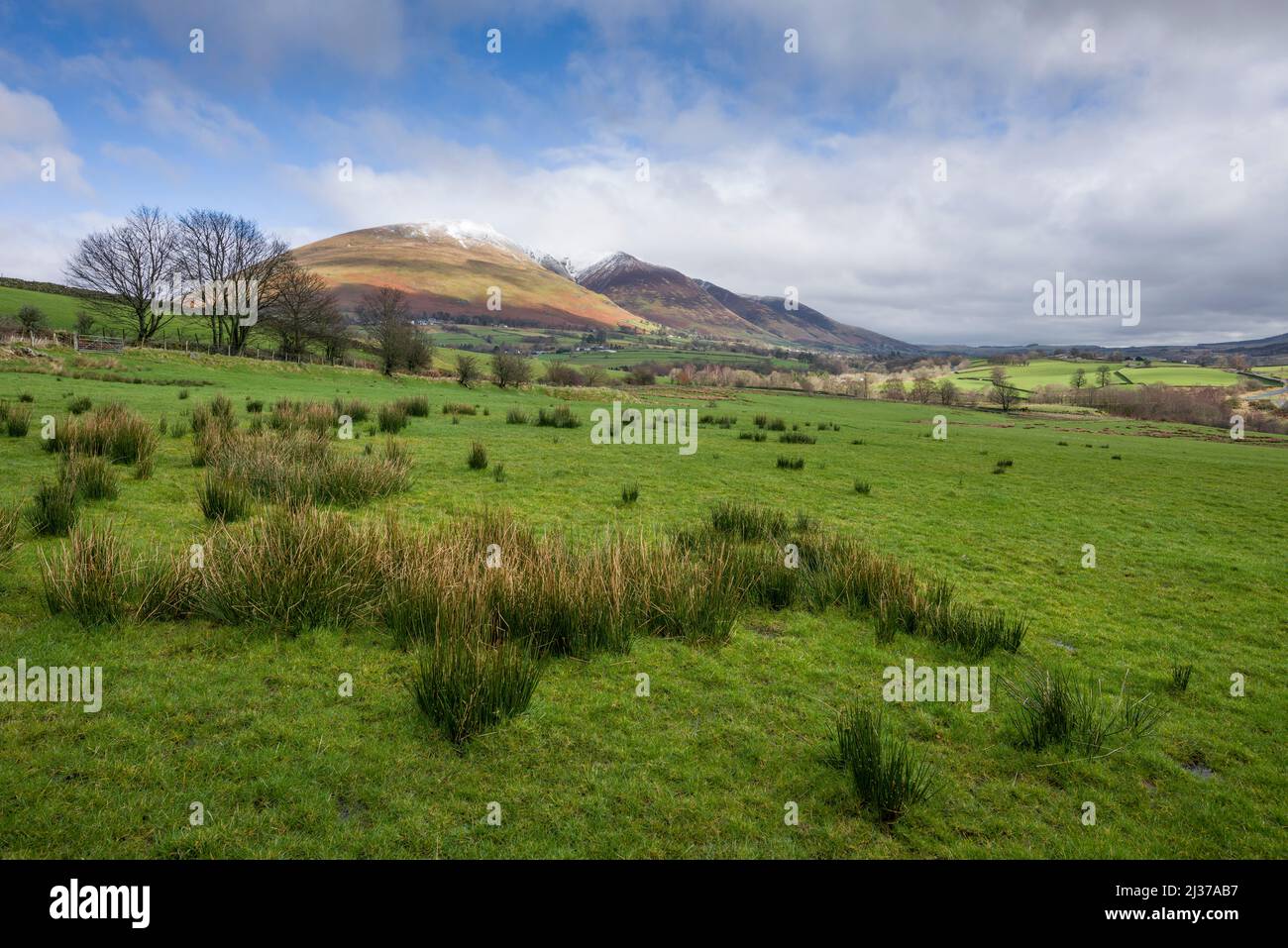 A snow-capped Blencathra, or Saddleback, fell in the English Lake ...