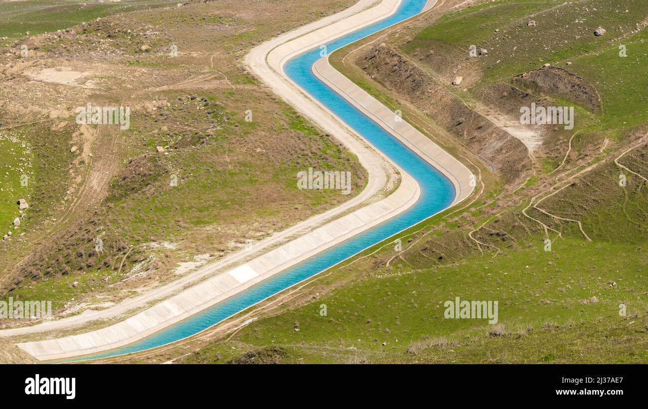 Bed of the water irrigation canal Stock Photo - Alamy