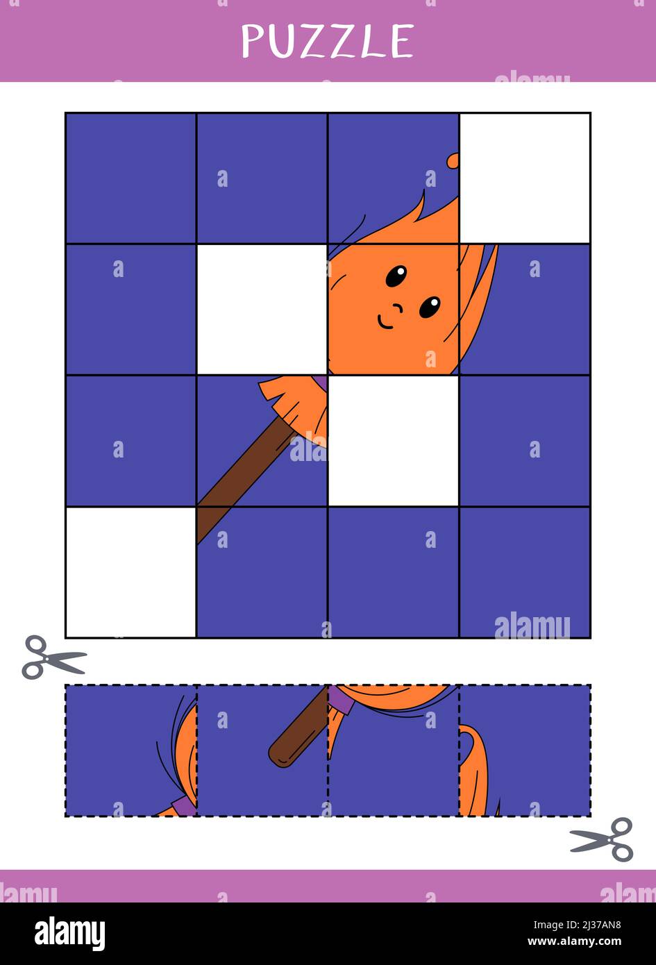 Puzzle for kids. Cut and glue Stock Photo - Alamy