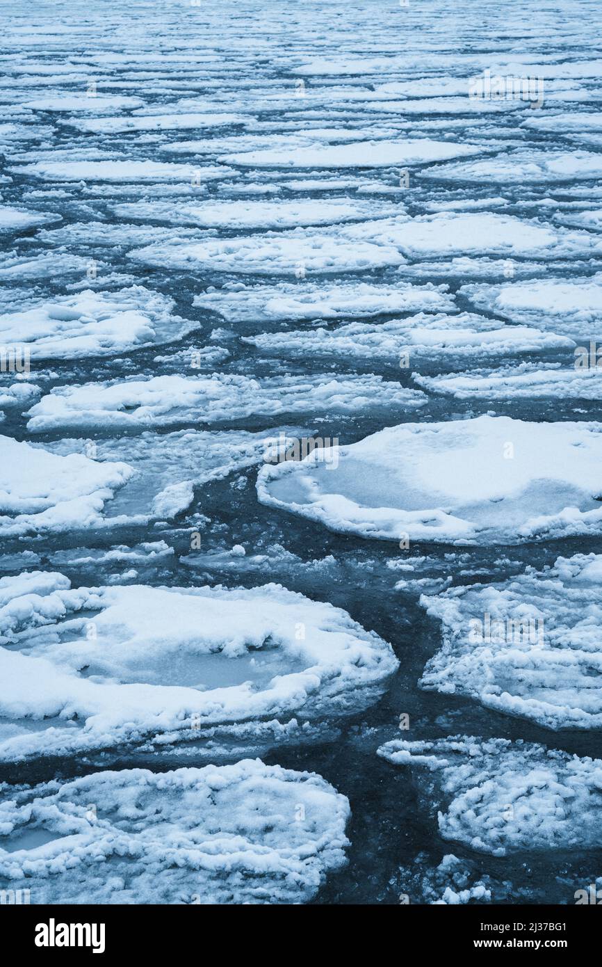Floating ice rafts forming patterns Stock Photo - Alamy