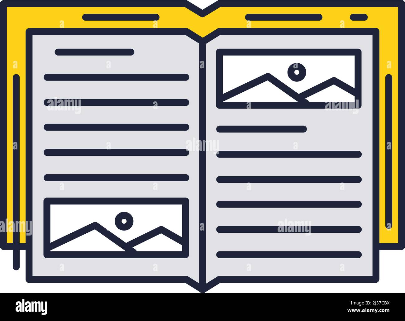Book icon. Open paper page simple pictogram for library, literature ...