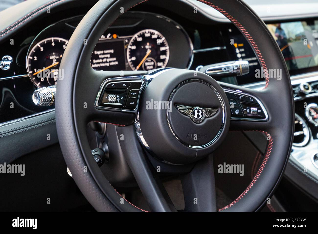 Slovenia, Ljubljana - March 9 2022: Bentley badge logo of luxury car ...