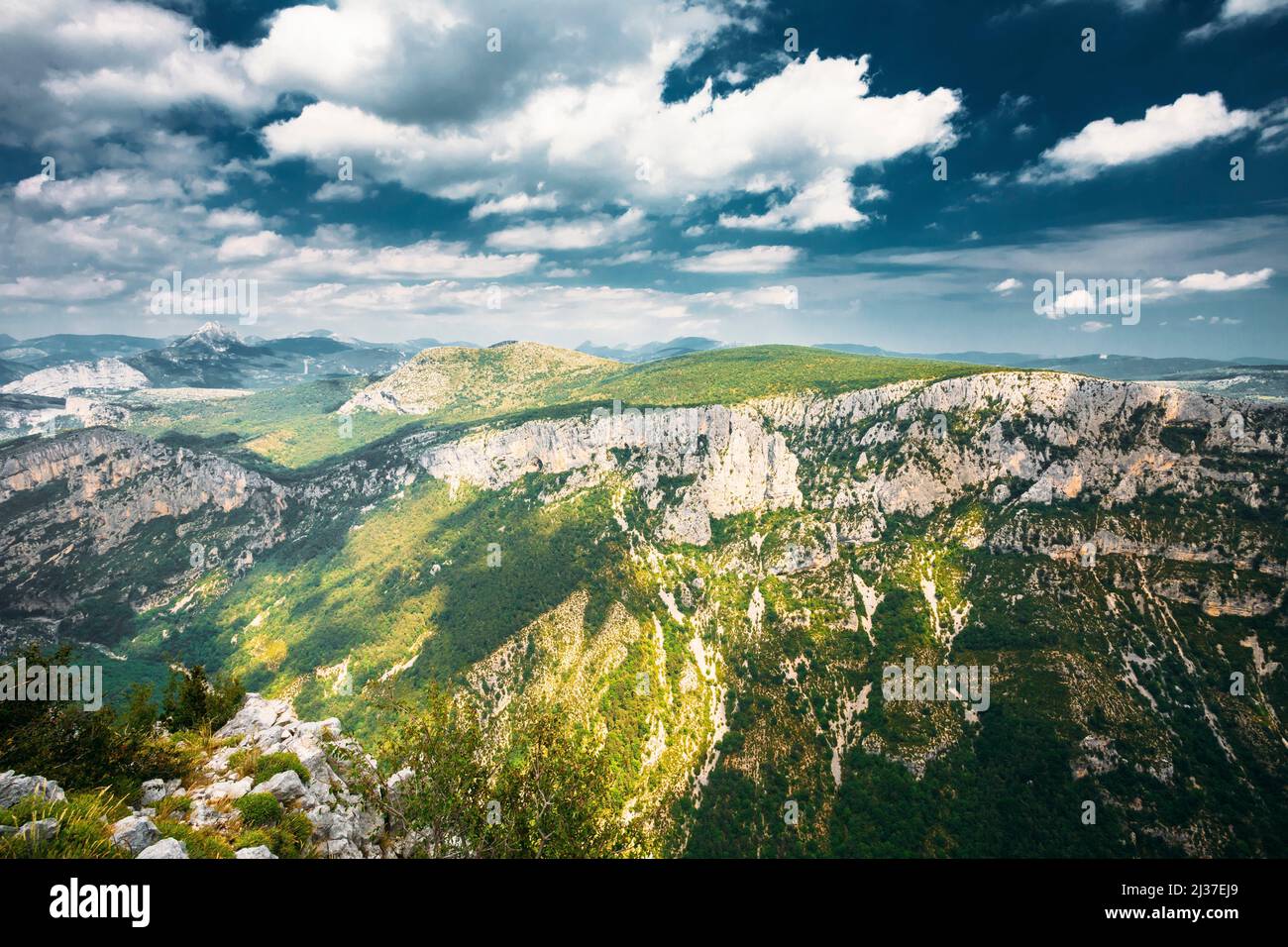 Provence-alpes-cote D'azur, France. Beautiful Mountains Landscape Of Gorges Du Verdon In South ...