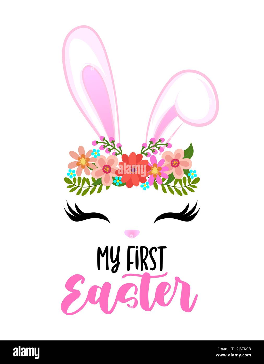 My first 1st Easter - hand drawn modern calligraphy design vector ...