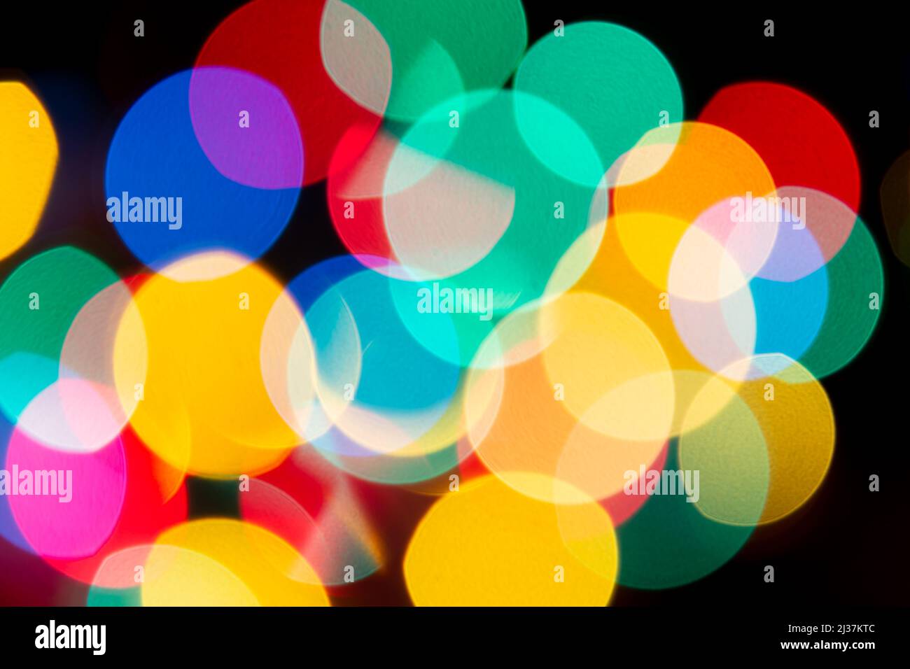 Colorful and blurred led light bokeh on isolated black background Stock ...