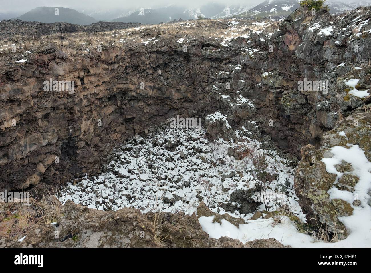 Angelo Cave is a chasm created by a gas bubble on the lava flow of 1651 ...
