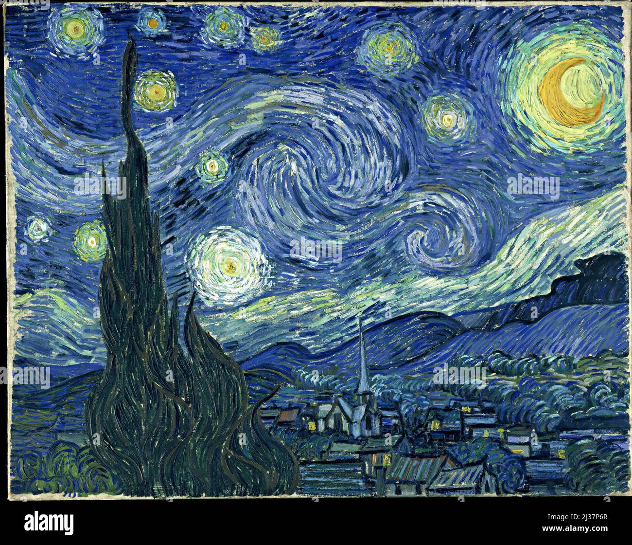 The starry night painted by vincent van gogh 1889 hi-res stock ...