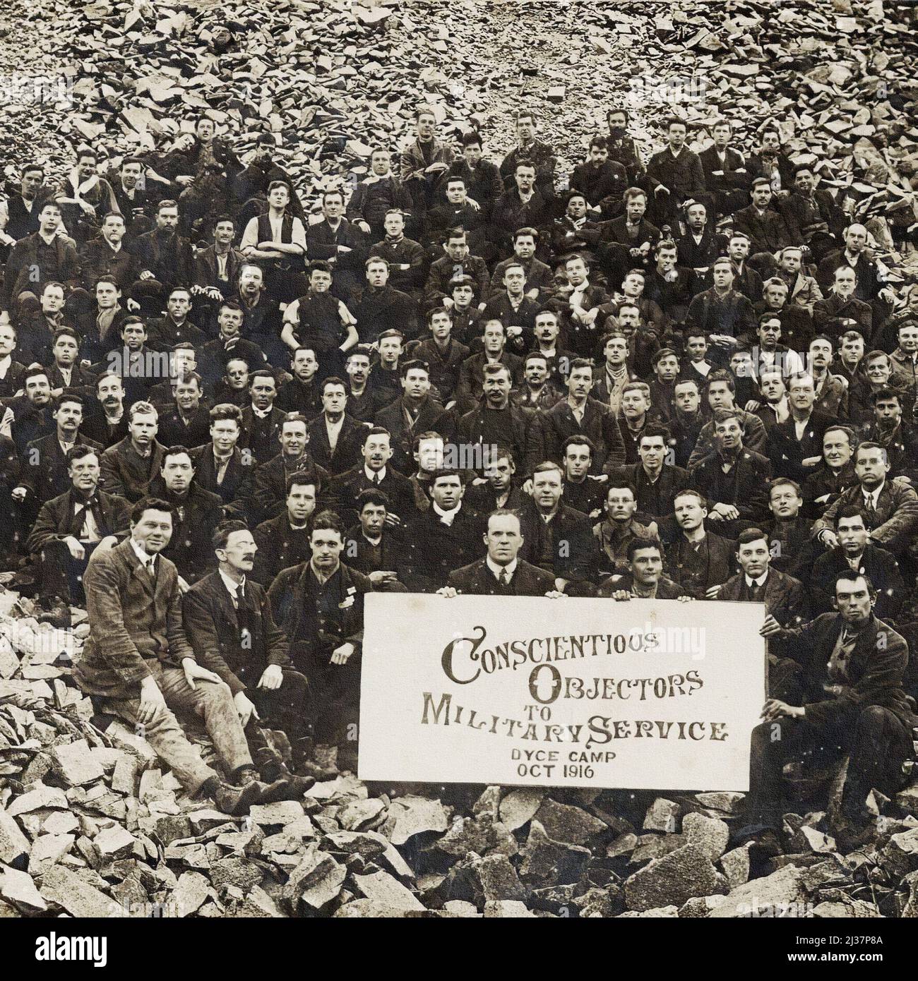 A group of conscientious objectors to military service during the First ...