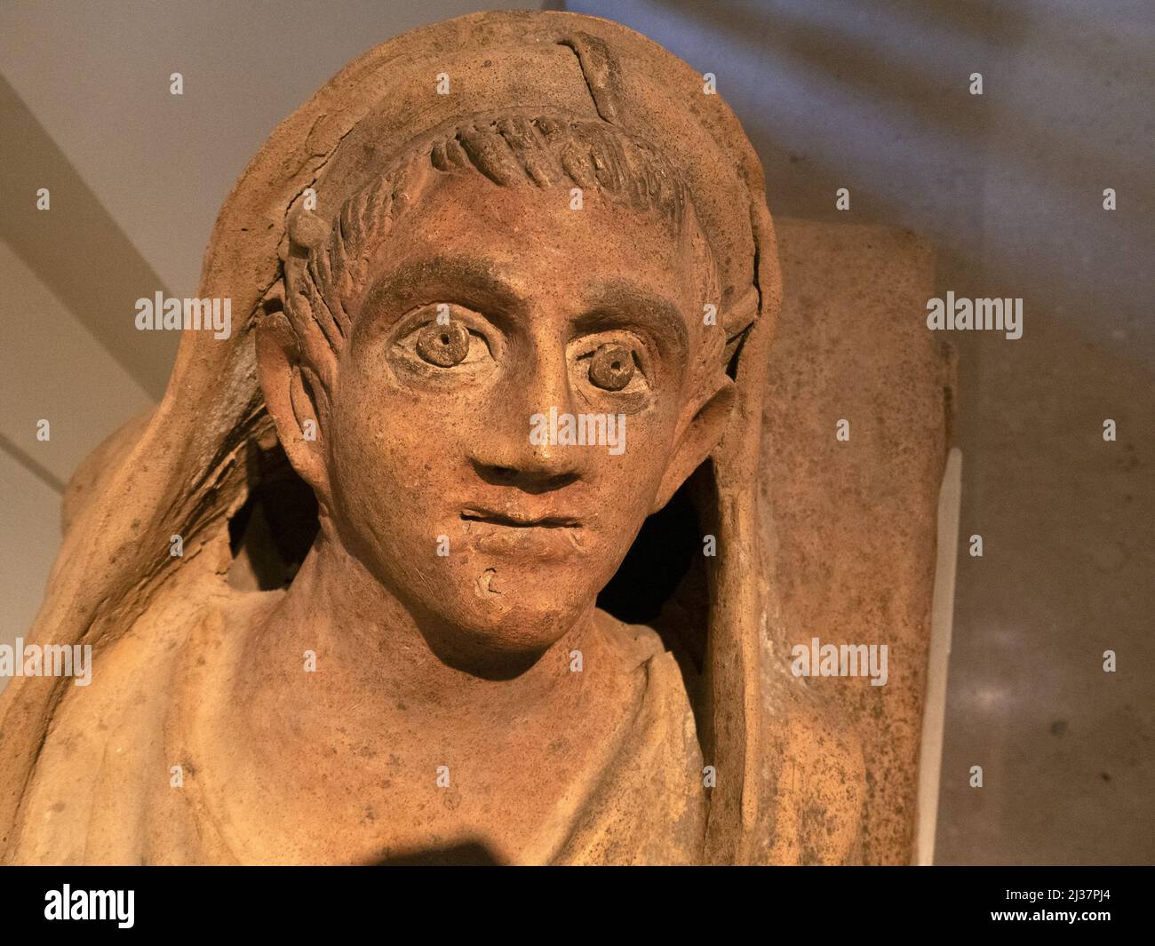 old terracotta roman figure sculpture statue detail Stock Photo - Alamy