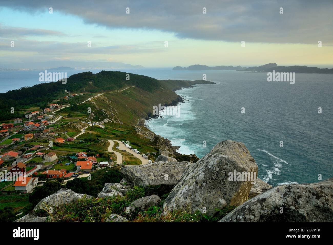 View of Donon and Home cape, O Morrazo, Pontevedra, Spain Stock Photo ...