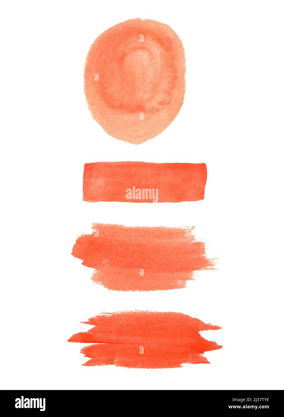Collection of the watercolor red and orange brush strokes Stock Photo ...