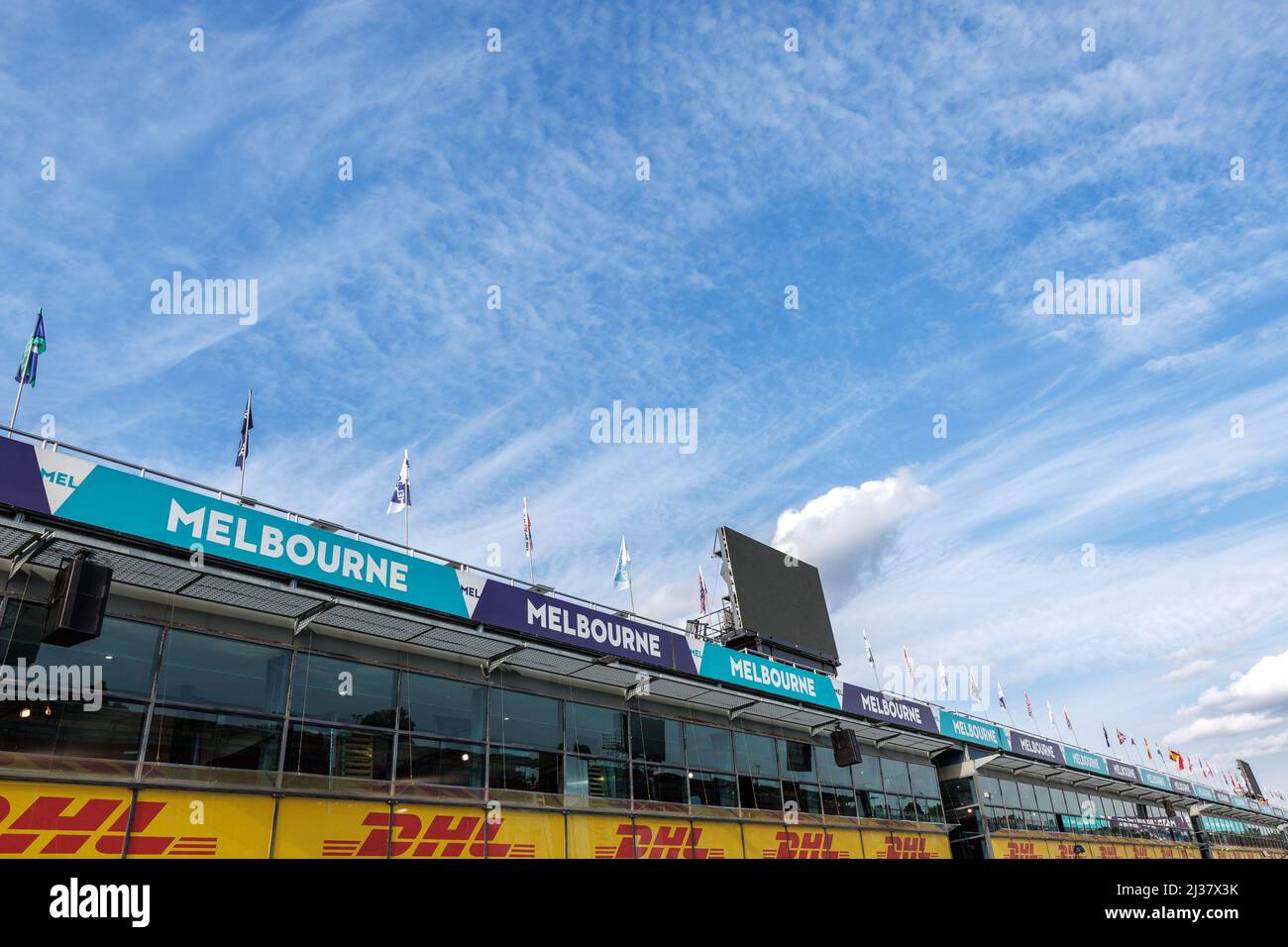 A view of Pit Lane during the Australian Formula One Grand Prix at the ...