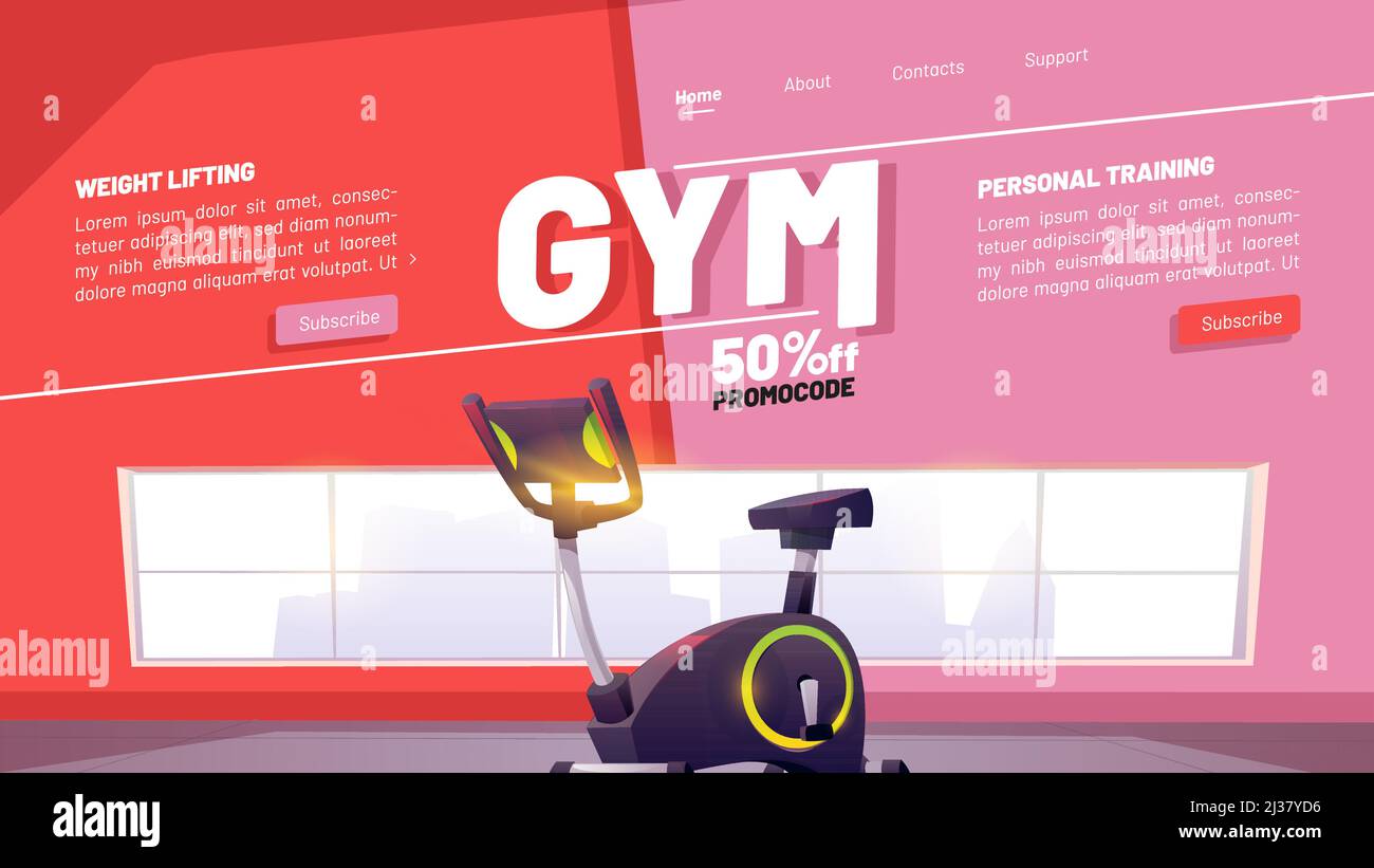 Gym poster, fitness club and online workout. Concept of sport training ...