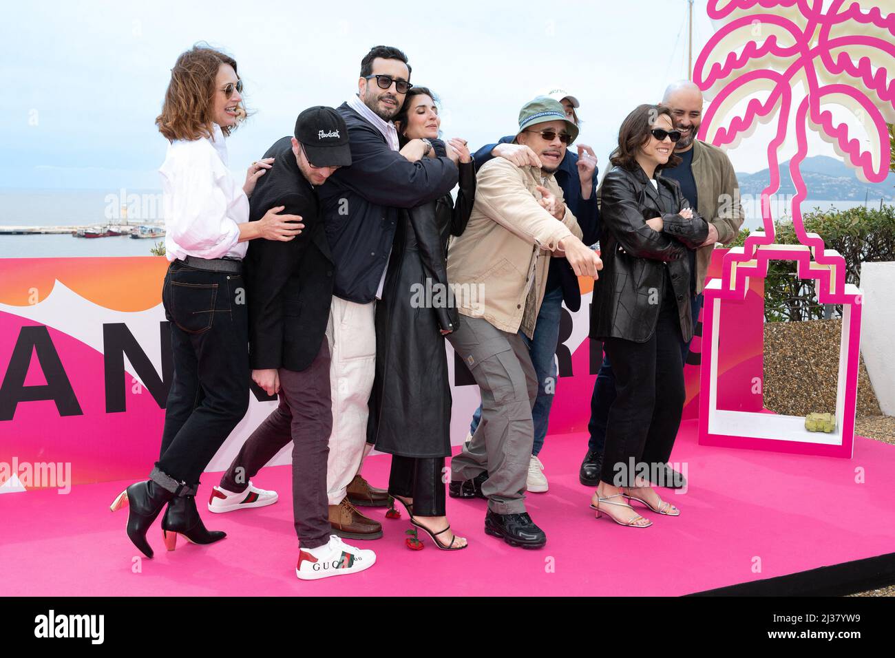 Cannes, France. April 06, 2022, Natacha Lindinger, Sebastien Chassagne ...