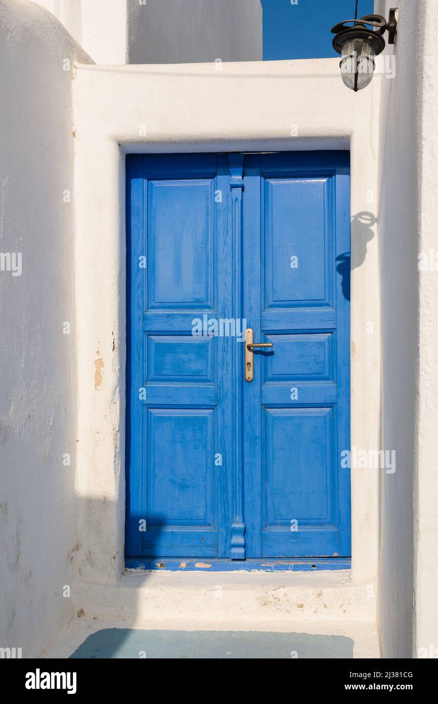 Blue greek door hi-res stock photography and images - Alamy