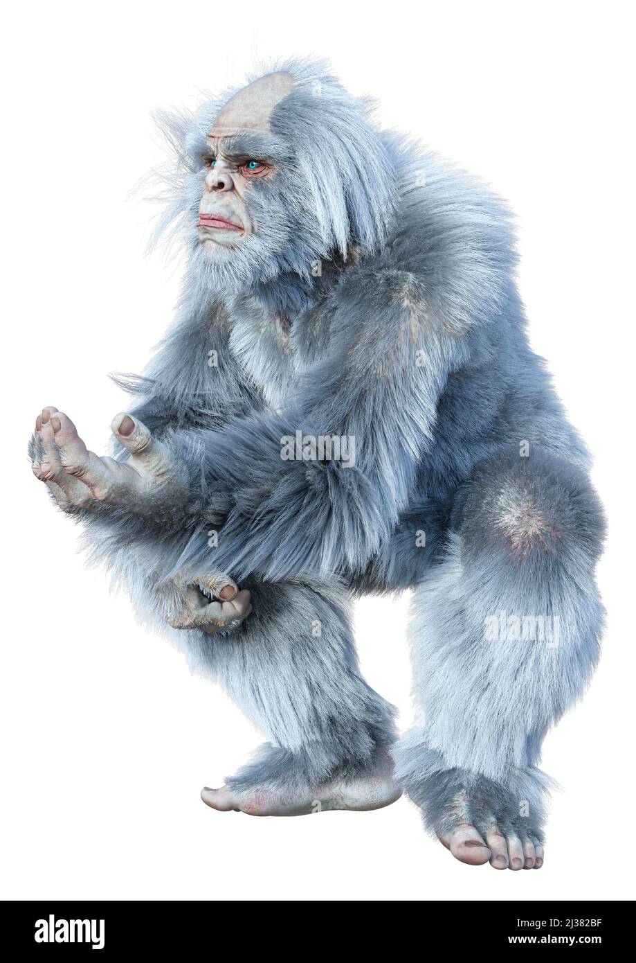 3D rendering of a fantasy creature yeti isolated on white background ...