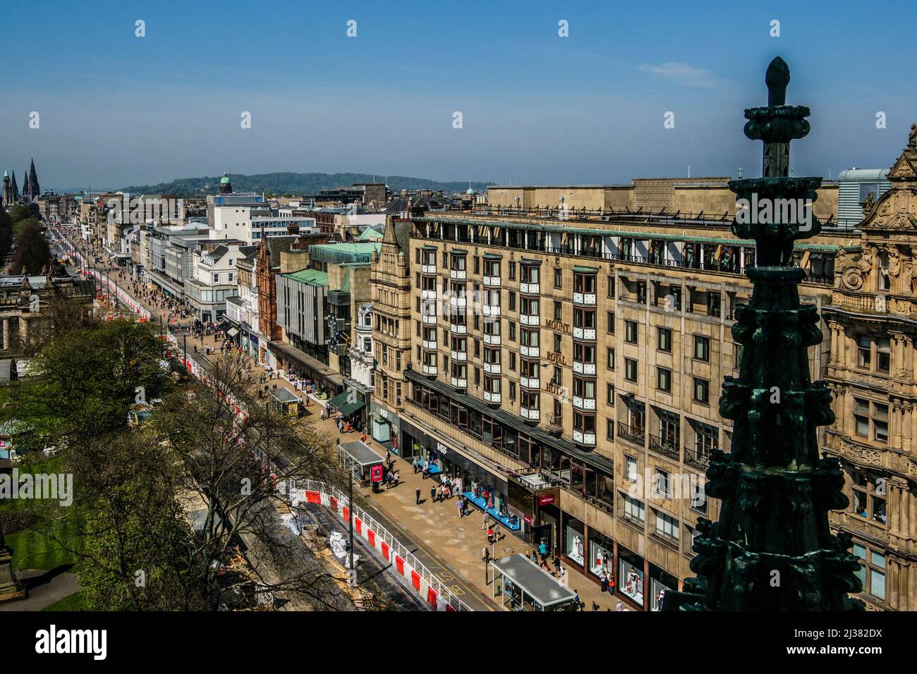Princes Street, view from Scott Monument. Edinburgh, United Kingdom ...