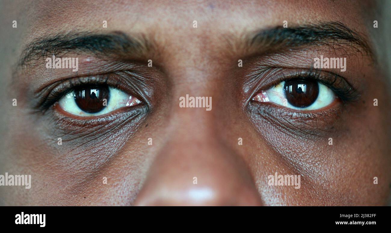 Black African man closing eyes close-up Stock Photo - Alamy