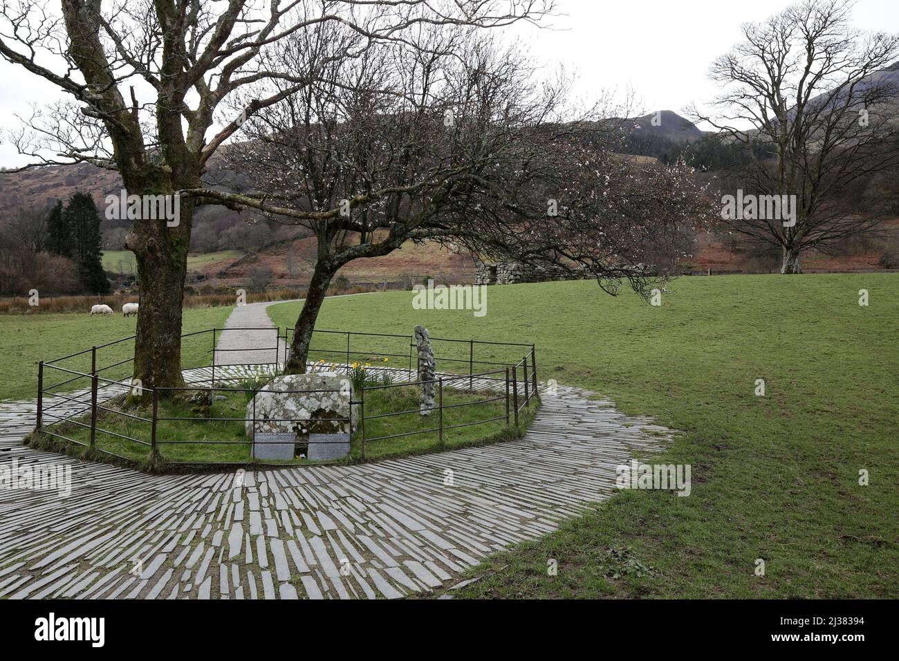Beddgelert, Snowdonia, Gwynedd, Wales,UK, The grave of Gelert Stock ...