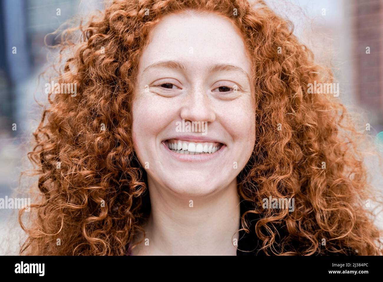 Redhead girl face freckles hi-res stock photography and images - Alamy