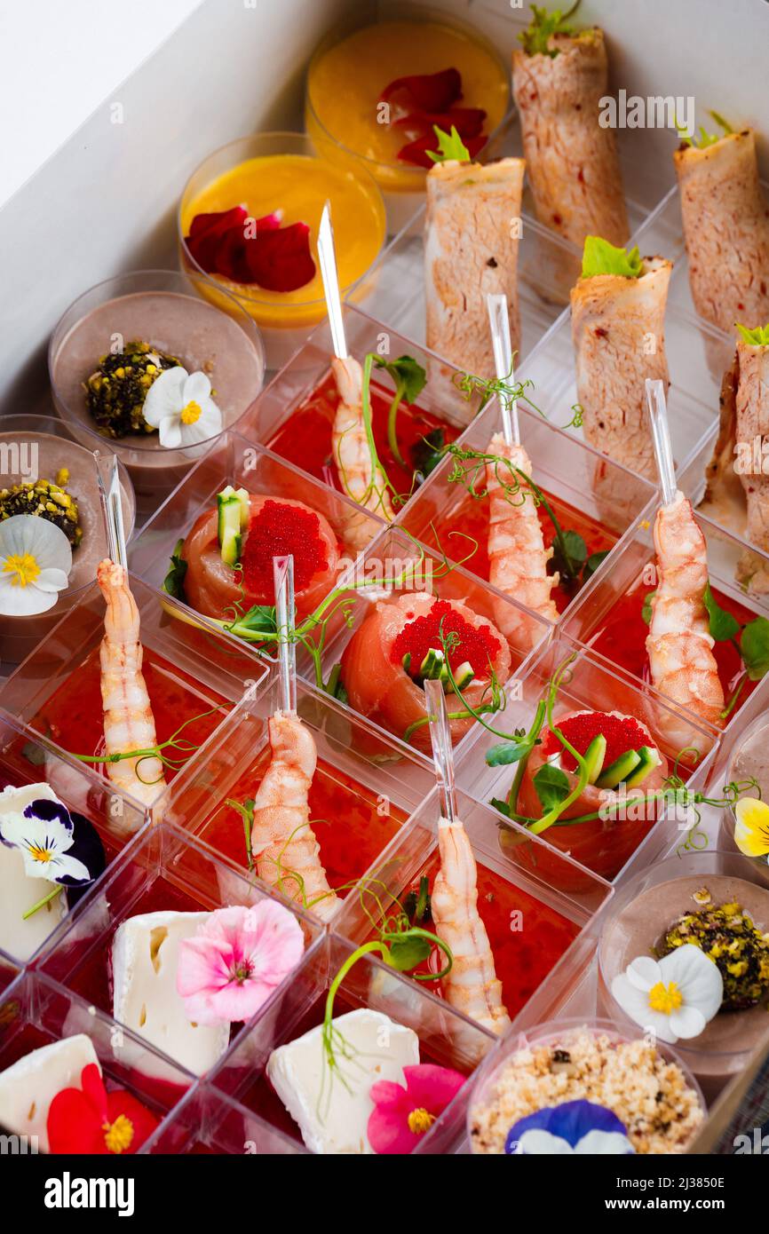 Catering for events. Buffet snacks Stock Photo - Alamy