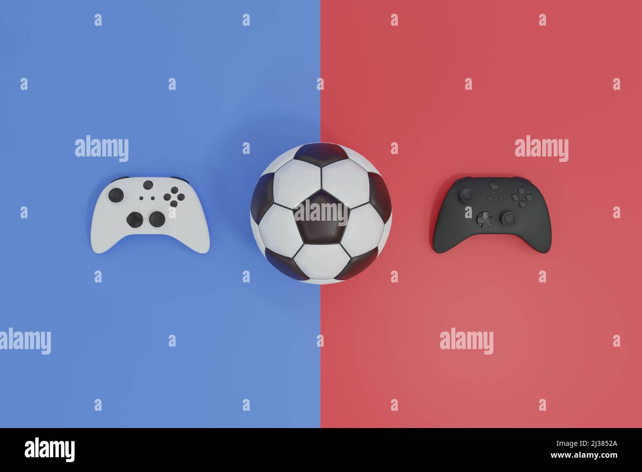 White and black joystick game console controller with soccer football ...