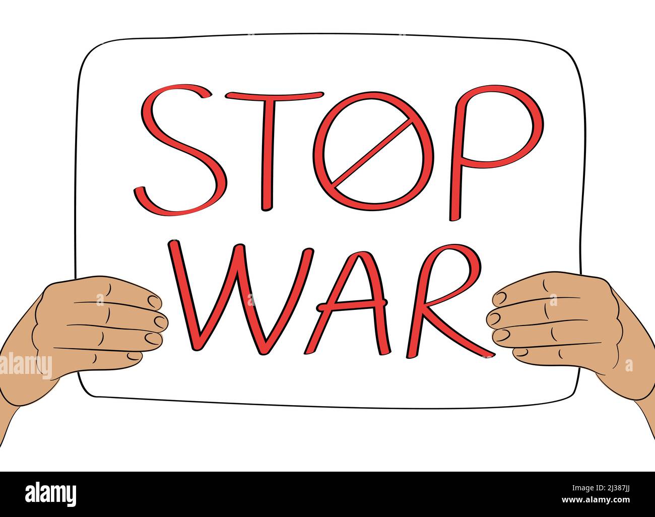 Stop war poster. Hands holding anti-war anti-violence banner ...