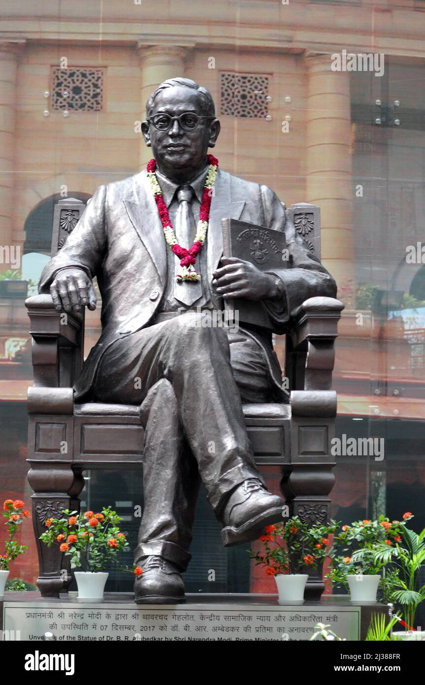 New Delhi, India. 05th Apr, 2022. A statue of Bhimrao Ramji Ambedkar ...