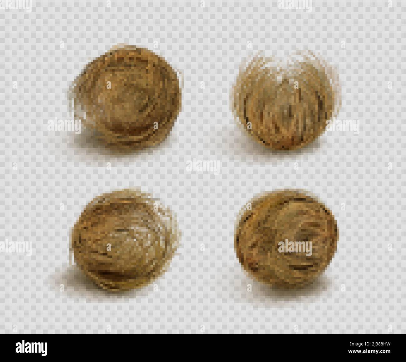 Tumbleweed, dry weed ball isolated on transparent background. Vector ...