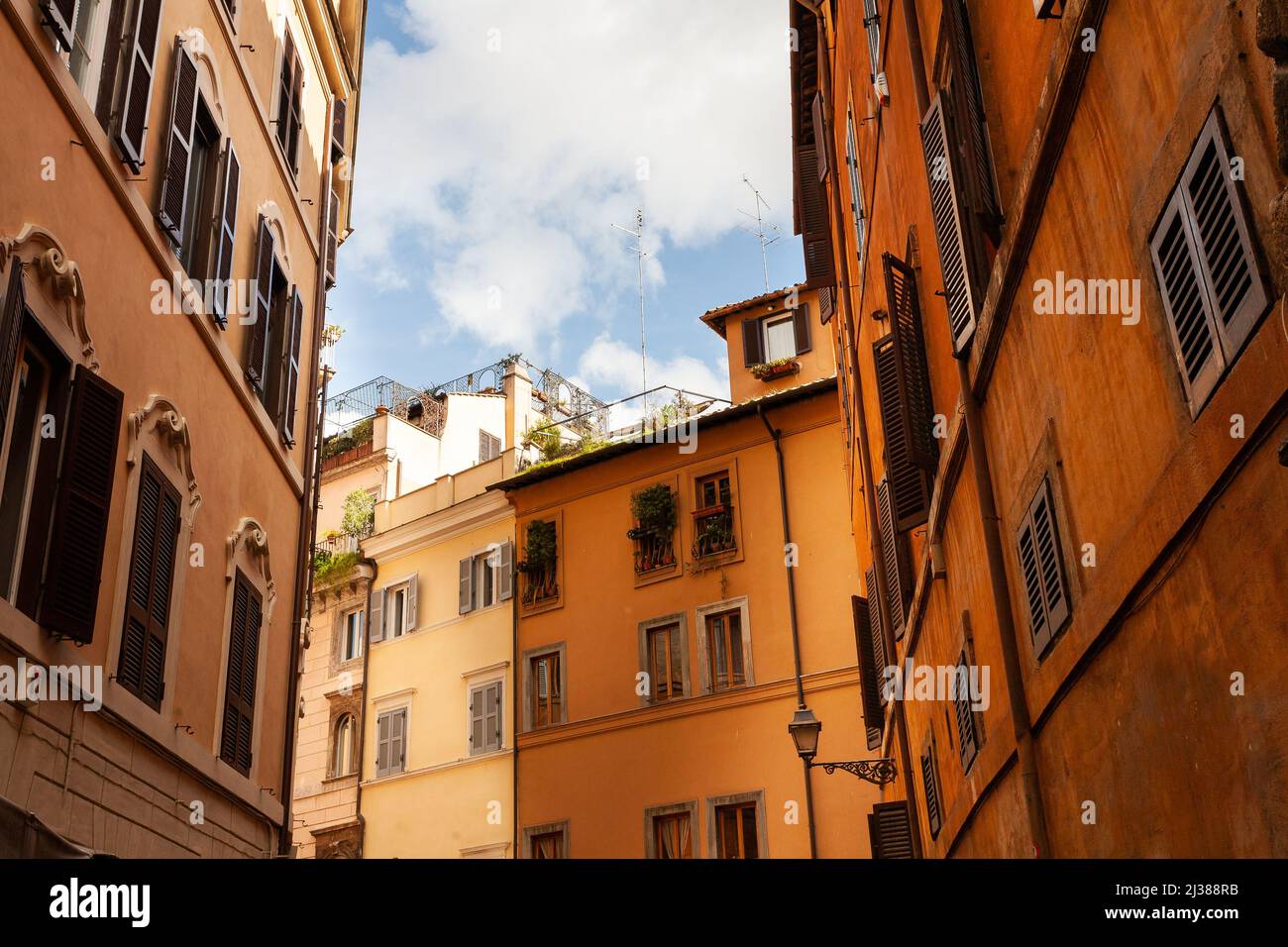 Old traditional windows in Rome, Italy Stock Photo - Alamy