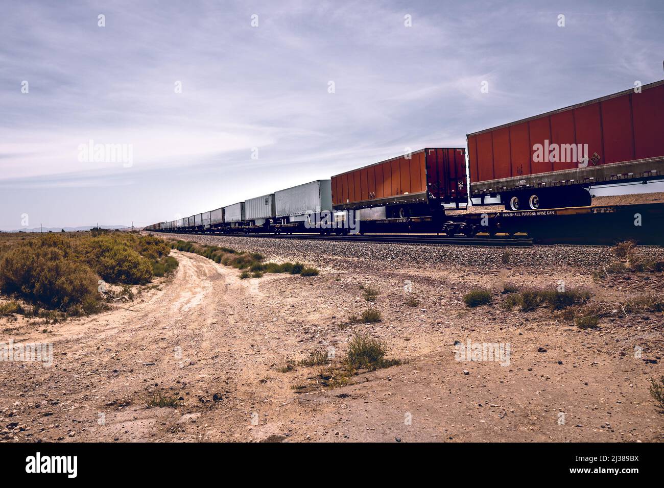 Blue goods train hi-res stock photography and images - Alamy