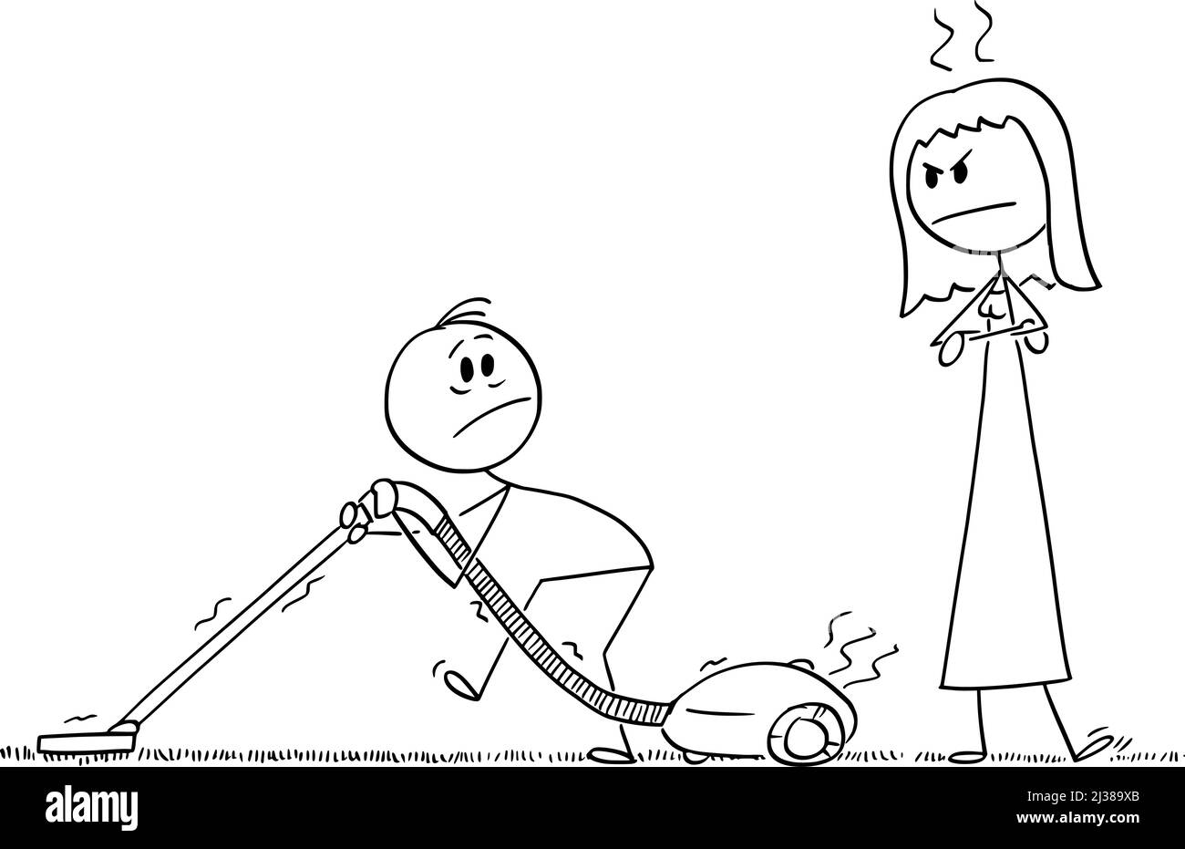 Couple and housework Black and White Stock Photos & Images - Alamy