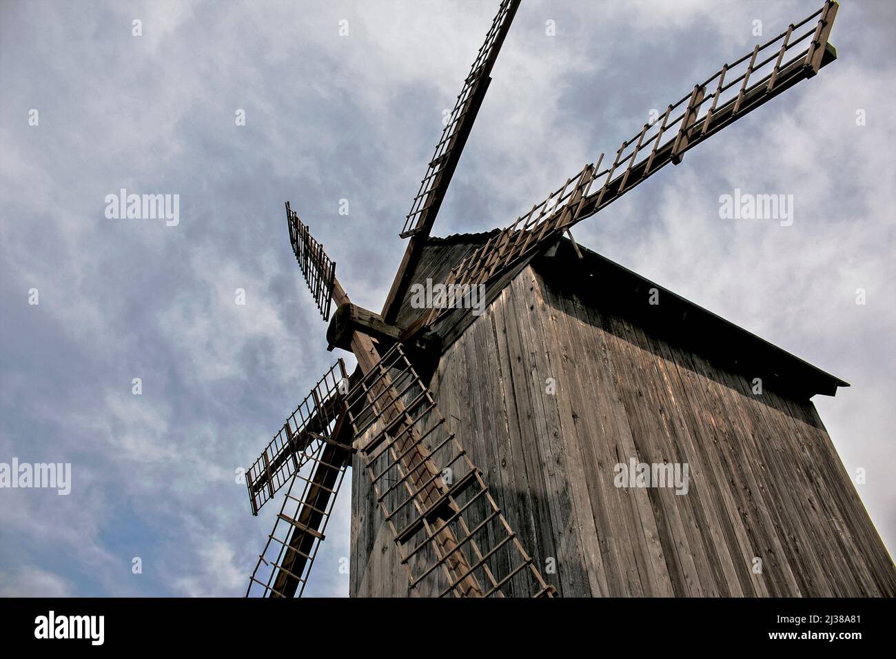 Wooden old mill. Medieval mill. Wooden building Stock Photo - Alamy