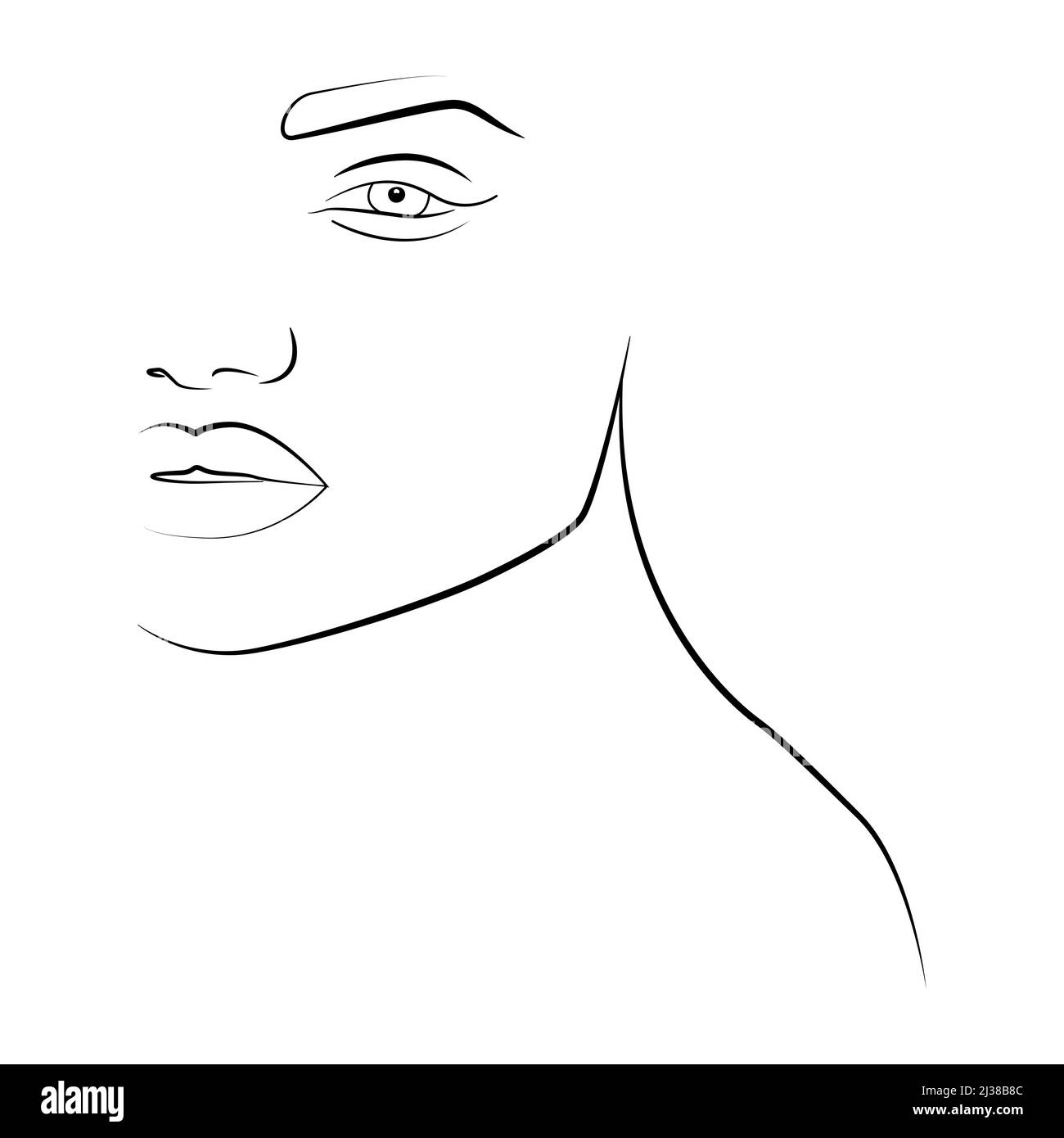 Portrait. One-line face. The modern art of minimalism, aesthetic ...