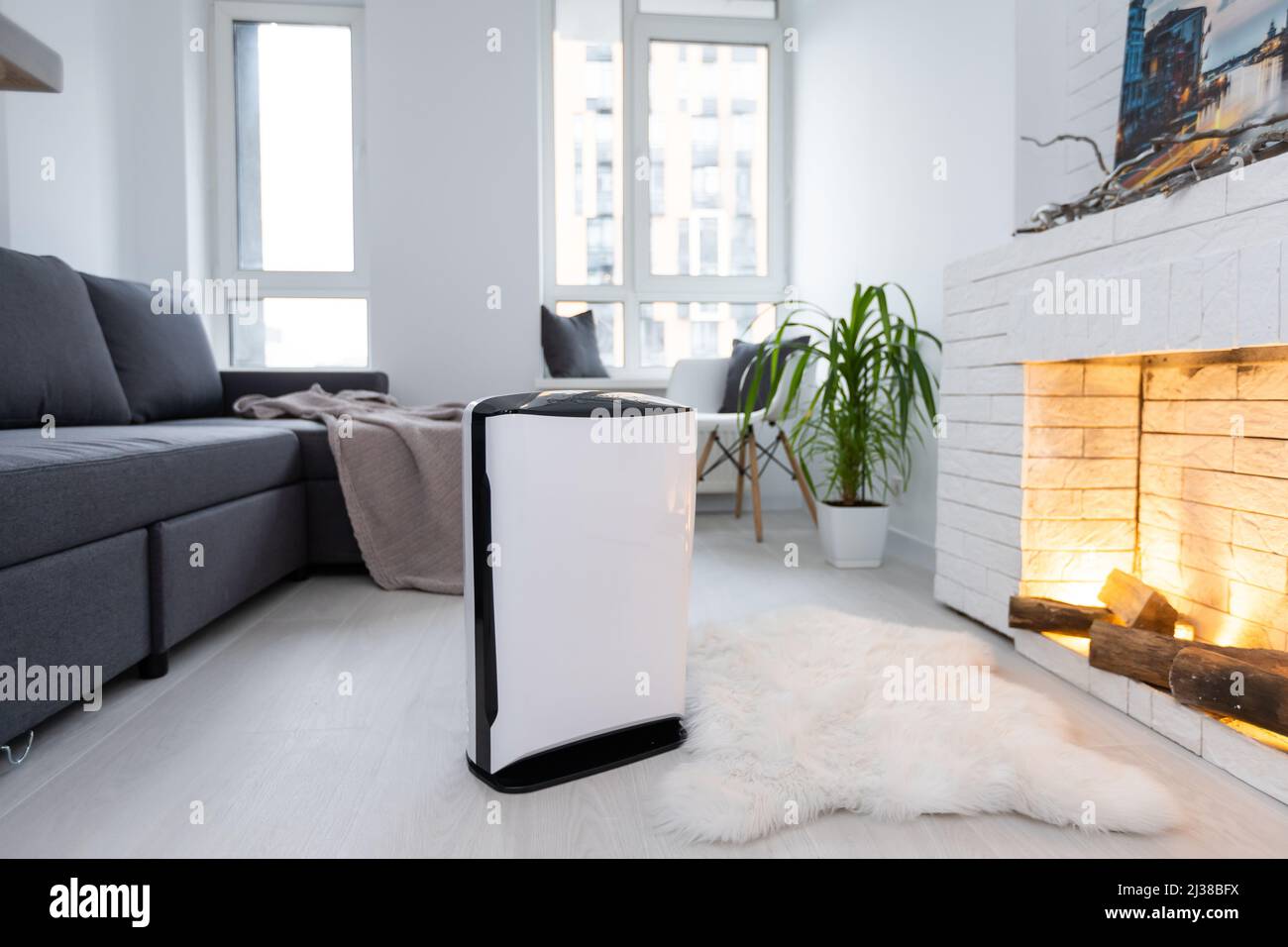 air purifier and air humidifier in the room, dry air humidification and ...