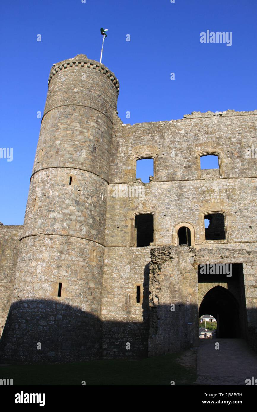 Harlech Castle, Gwynedd, Wales, is a Grade I listed medieval ...