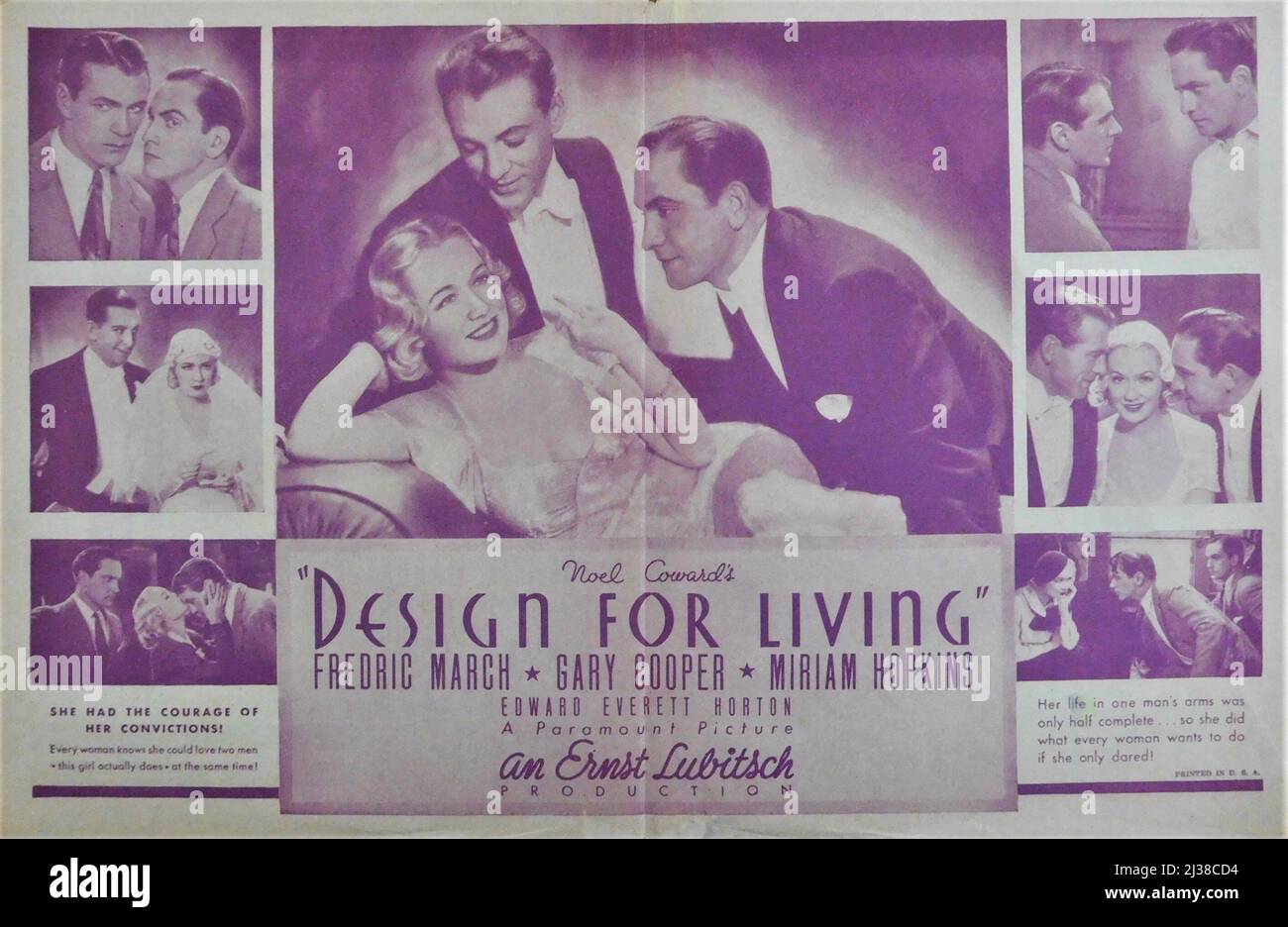 GARY COOPER MIRIAM HOPKINS FREDRIC MARCH and EDWARD EVERETT HORTON in ...