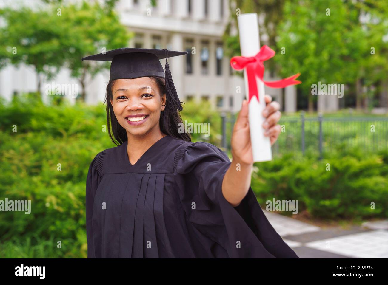 happy afro american university graduates at graduation ceremony Stock ...