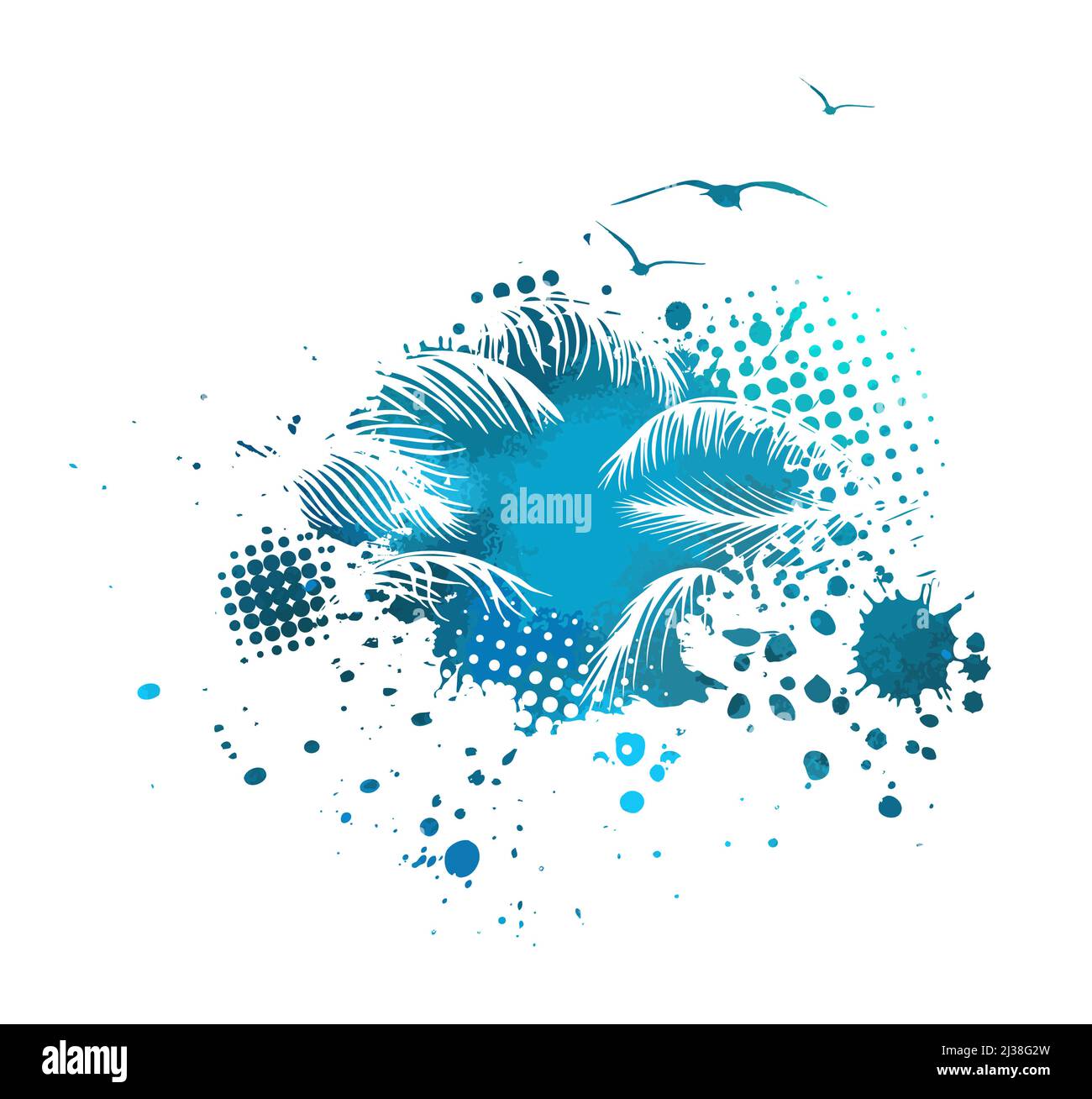 Palm object blue. Vector illustration Stock Vector Image & Art - Alamy