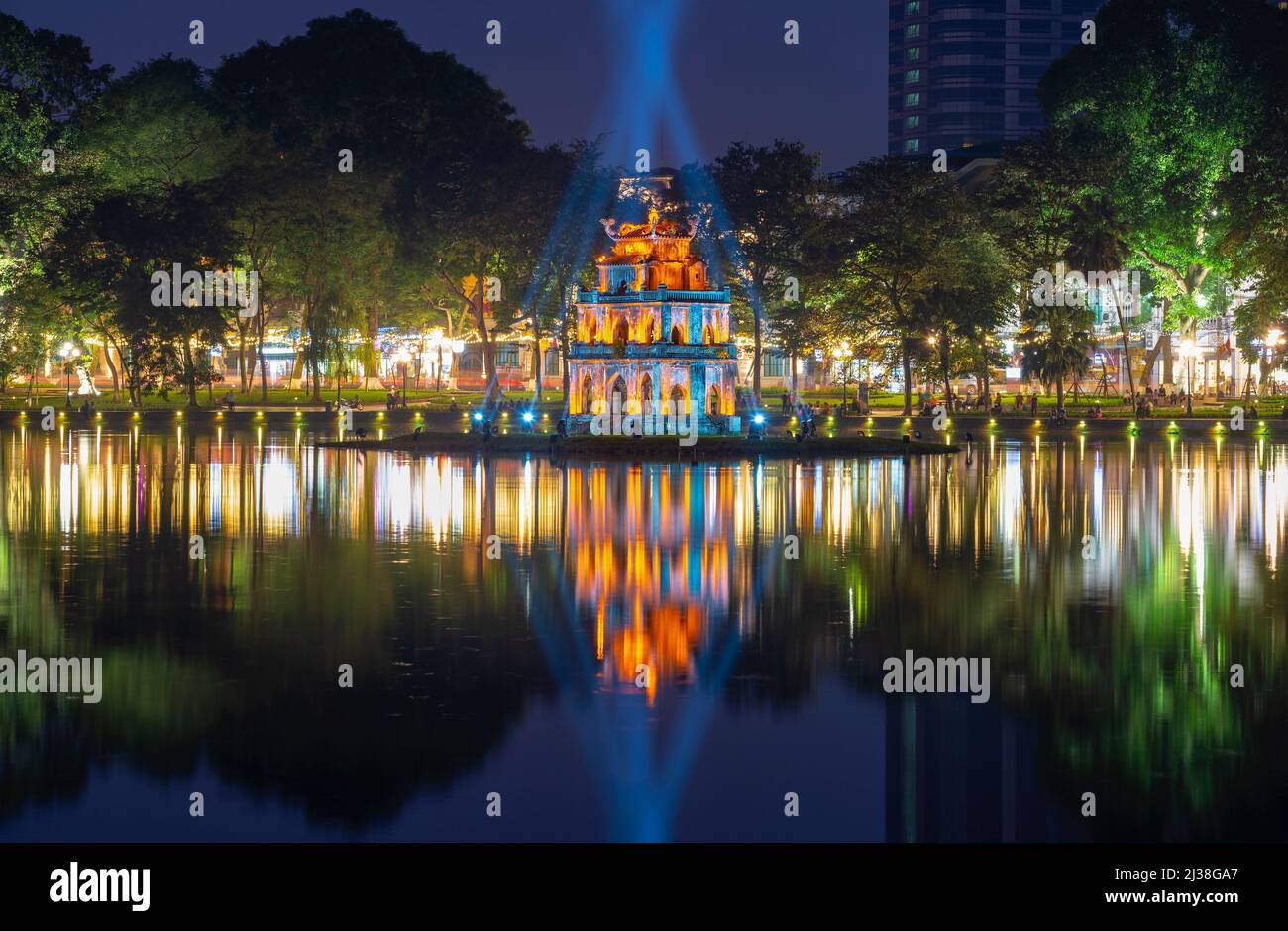 HANOI, VIETNAM - JANUARY 10, 2016: An ancient Turtle tower in the ...