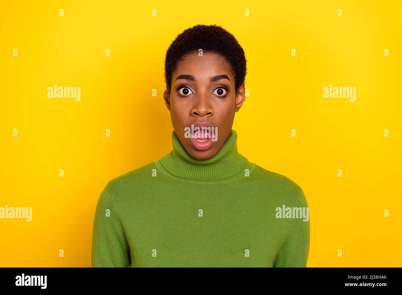 Portrait of attractive puzzled confused woman sudden news reaction oops ... Portrait of attractive puzzled confused woman sudden news reaction oops ...