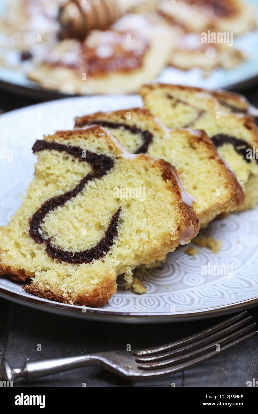 Homemade sponge cake with cocoa. Party dessert Stock Photo - Alamy