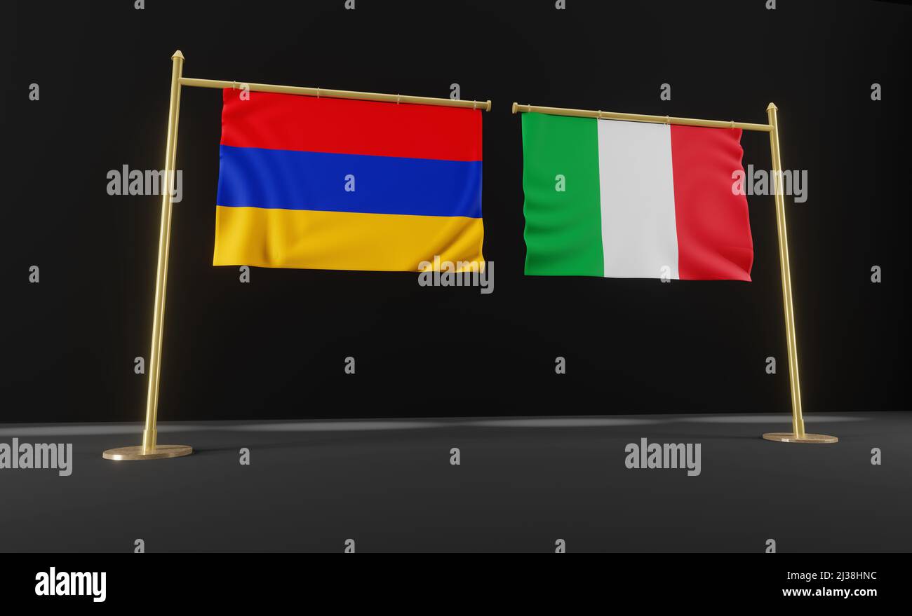 Armenia and Italy flags. Armenia and Italy flag. Armenia and Italy ...