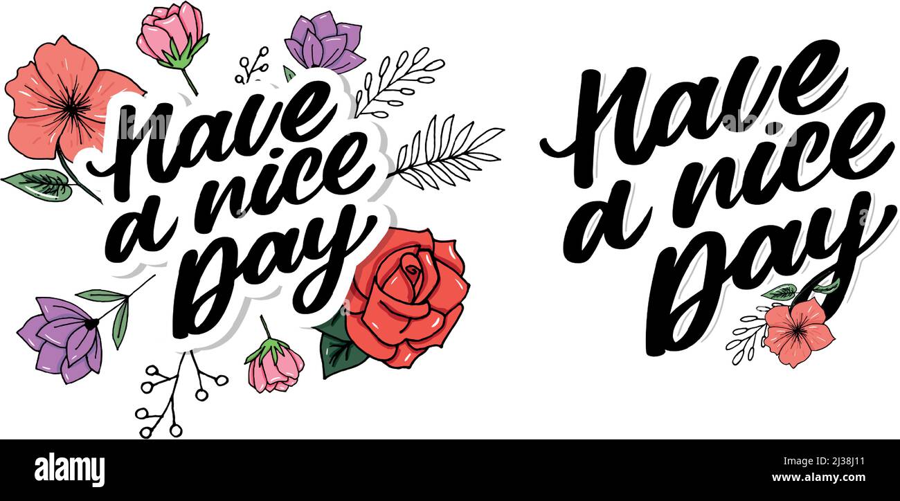 Have a nice day. Hand drawn lettering isolated on white background ...