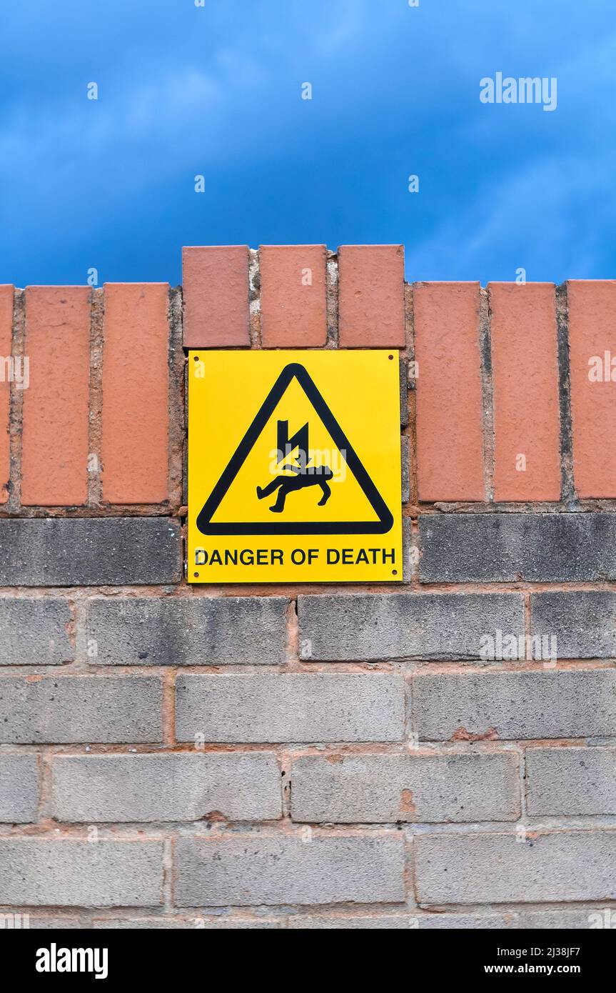 High tension danger death sign hi-res stock photography and images - Alamy