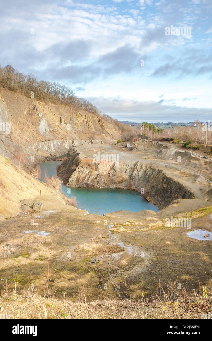 Redundant, disused quarry filled with water, UK Stock Photo - Alamy