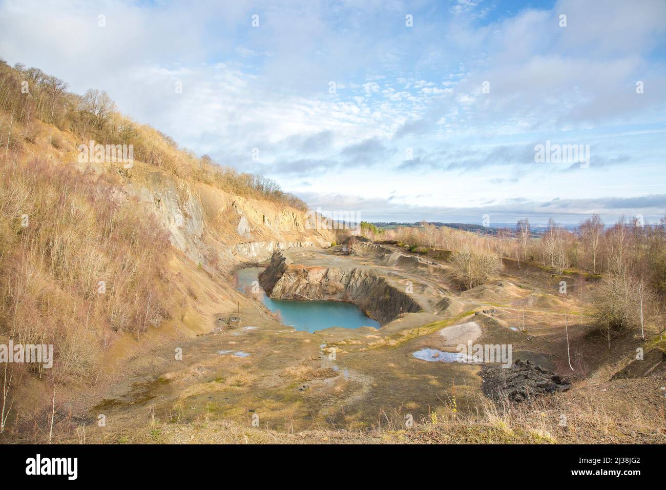 Redundant, disused quarry filled with water, UK Stock Photo - Alamy